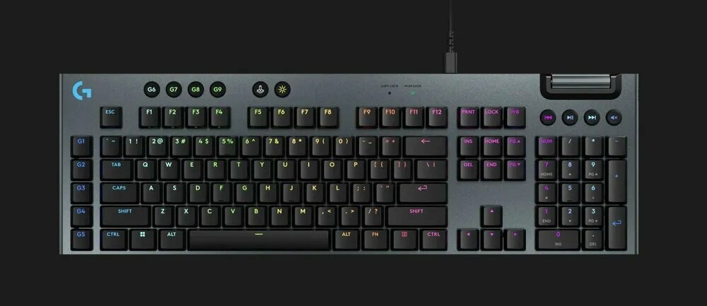Logitech G Клавиатура проводная , (Linear Red Switch), Английская раскладка, черный