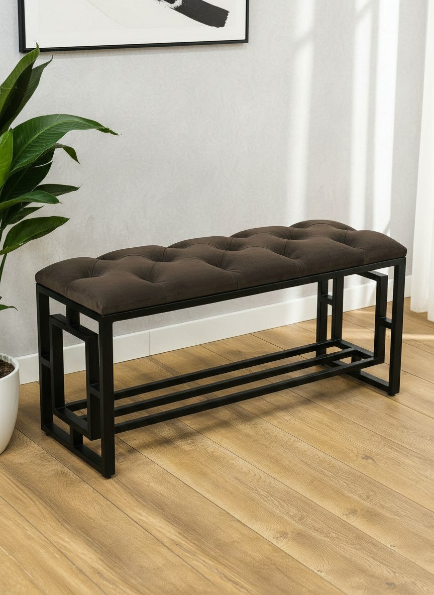 Этажерка для обуви с мягким сиденьем, металлической полкой для обуви, банкетка, обувница, 97х36х47