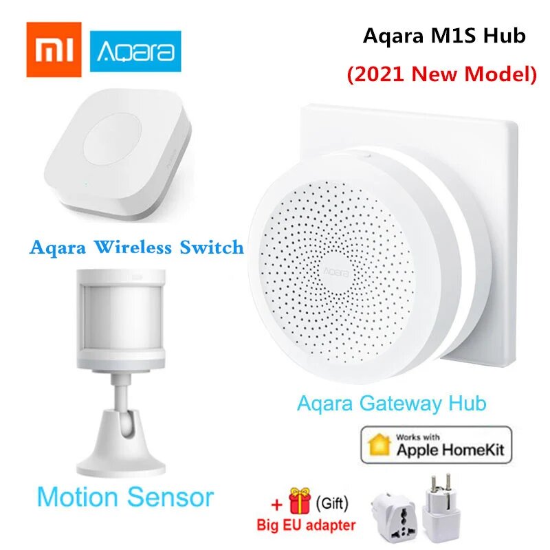 Aqara M1S Hub Gateway Комплекты для умного дома Zigbee Датчики движения температуры дыма и двери Пульт дистанционного управления Работа для Xiaomi APP HomeKit