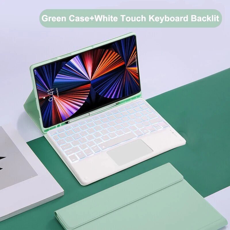 Чехол-клавиатура EWA для iPad, русская раскладка iPad Air 11 (M2-M3), Green C