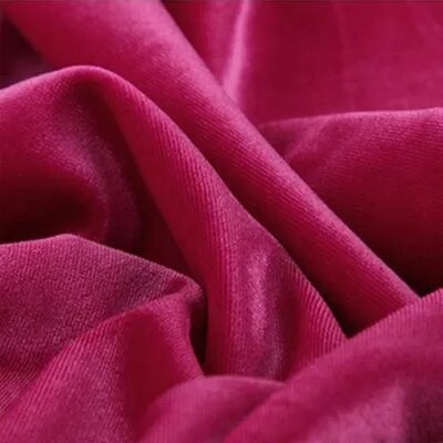 Бархатная велюровая ткань 100% полиэстер Бордовый, rose red