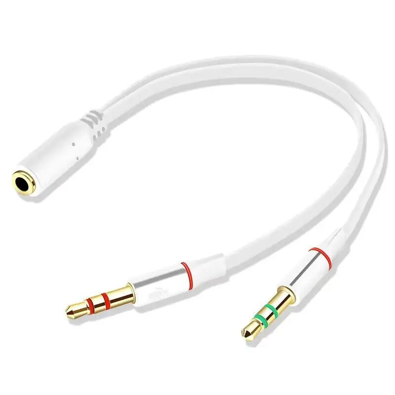 Микрофон для наушников, аудиоконвертер, разветвитель для компьютера, 3,5 мм, гнездо на 2, двойной 3,5 мм, мужской микрофон для наушников, аудио Y-разветвитель