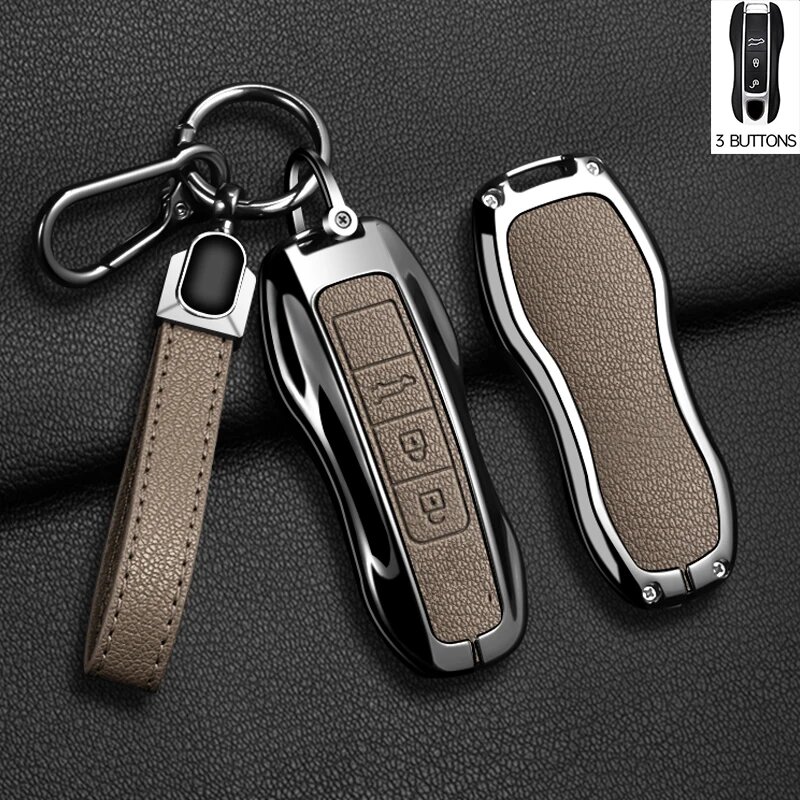 Чехол для ключей автомобиля из цинкового сплава для Porsche Panamera, Spyder, Carrera, Macan, Cayman, Cayenne, 911, 970, 981, 991, брелок для ключей