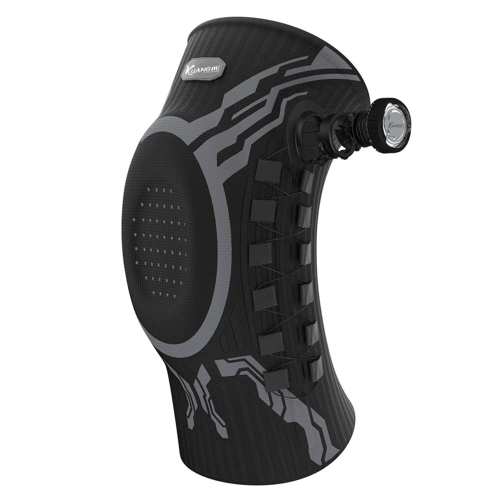 Куангми профессиональный наколенник для спорта Черный, XL, Black Left