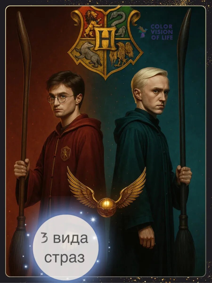 Алмазная мозаика 40x50 "Гарри Поттер vs Драко Малфой"