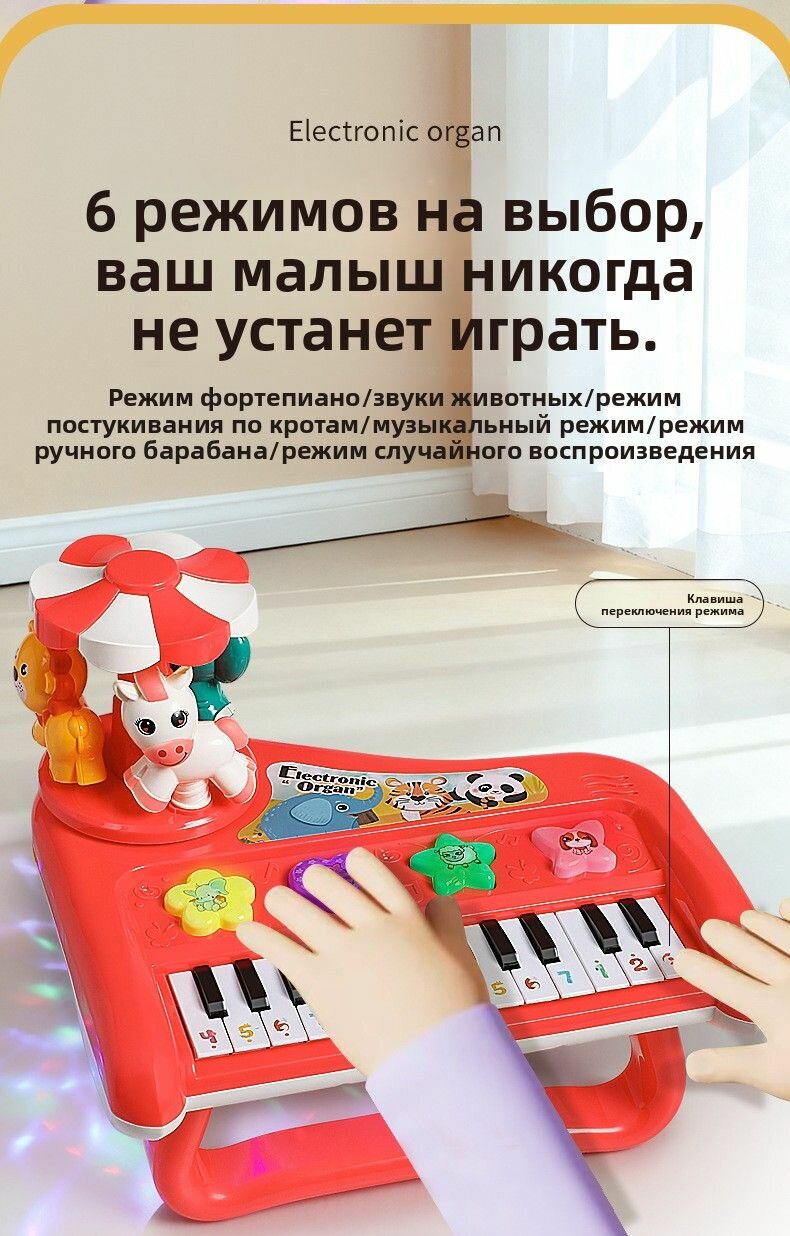 Детский синтезатор пианино музыкальная развивающая игрушка