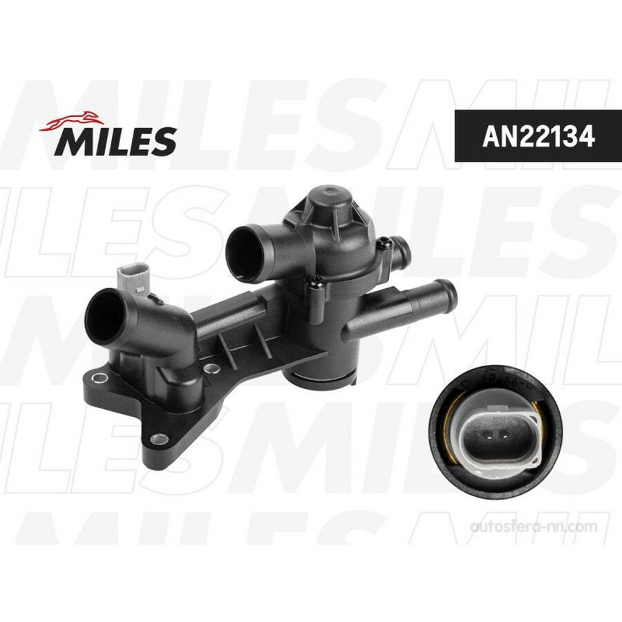 MILES AN22134 Термостат SKODA FABIA I (99-)/FABIA II (07-) 1.2I (с корпусом)