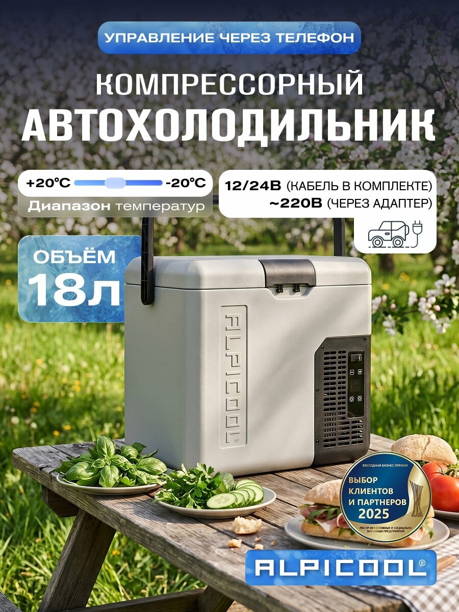 Автохолодильник компрессорный 12в 24в на 18 литров Alpicool P18