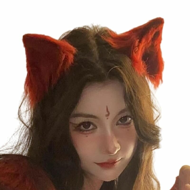 (1 пара) Заколки-ободок с кошачьими ушками из искусственного меха в стиле Lolita/горничной - бордовые