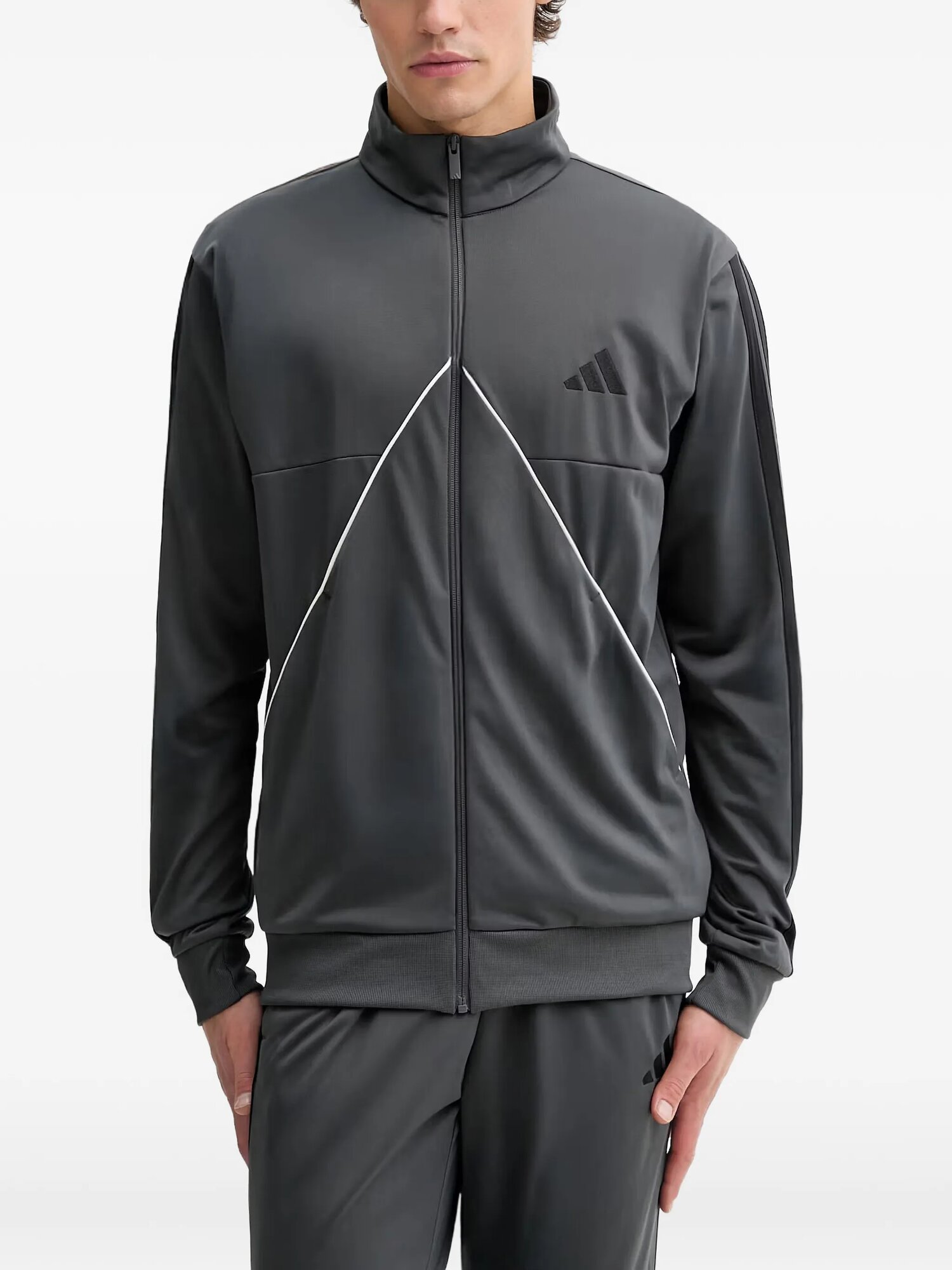Куртка adidas Piped zip-up jacket, размер 2XL, grey — фото 1