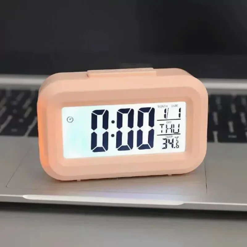 Умные цифровые часы-будильник Розовый, pink