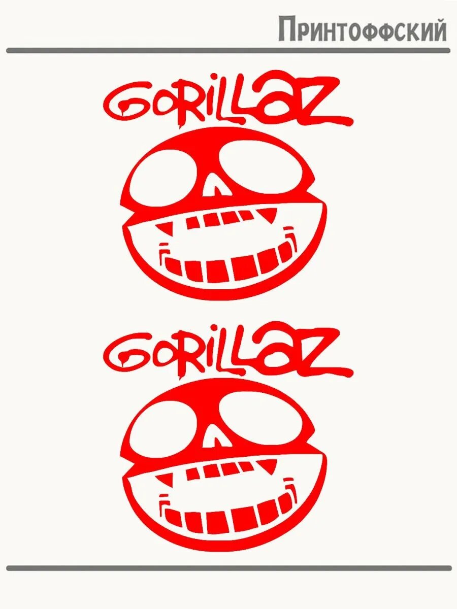 2-е (Две) Термонаклейки gorillaz