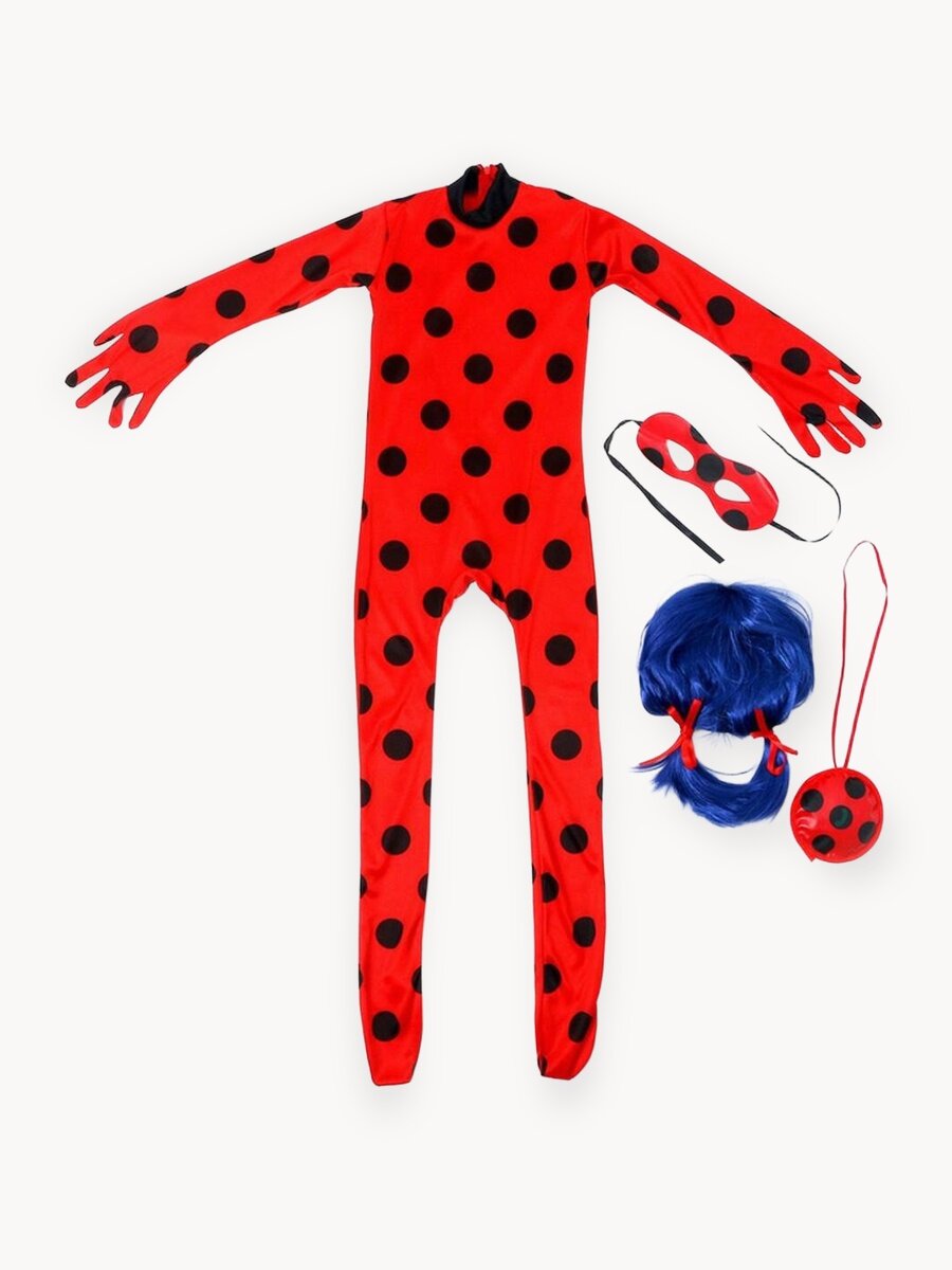 Карнавальный набор «Божья коровка», рост 116–128 см, комбез, маска, сумка, парик