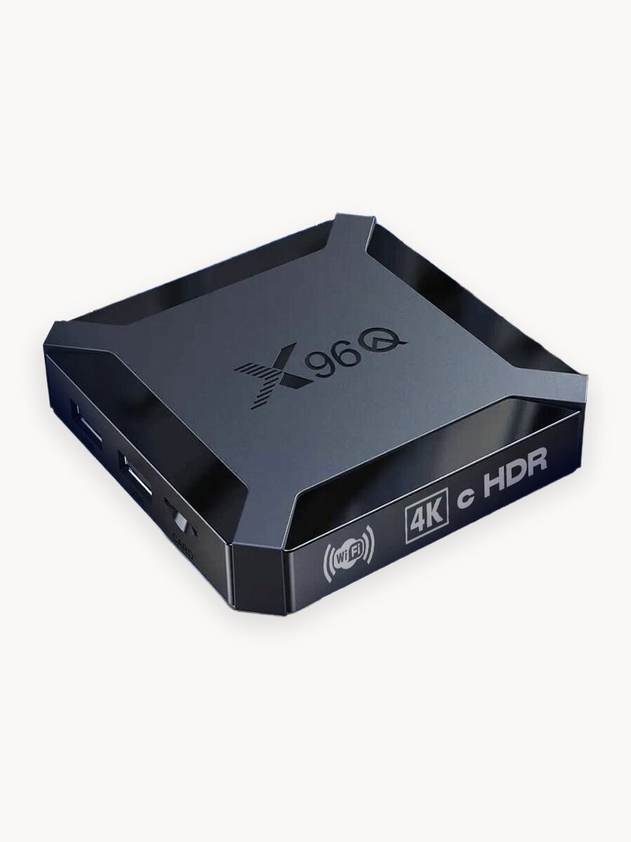 Смарт ТВ приставка для телевизора Wi-Fi X96Q 2/16 ГБ Андроид 13 4K, медиаплеер для цифрового ТВ с пультом