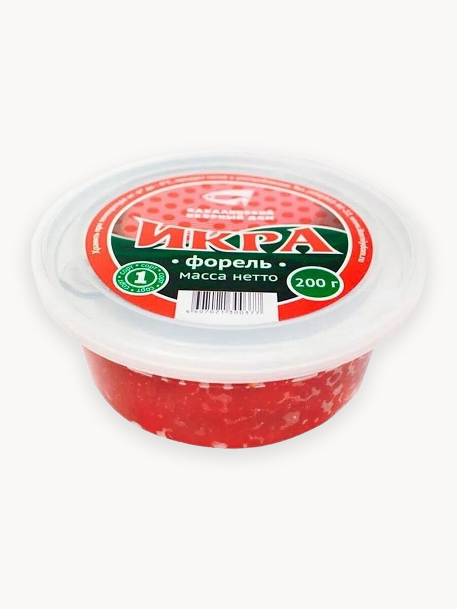 Икра форели красная, лососевая зернистая, Икорный , 200 г