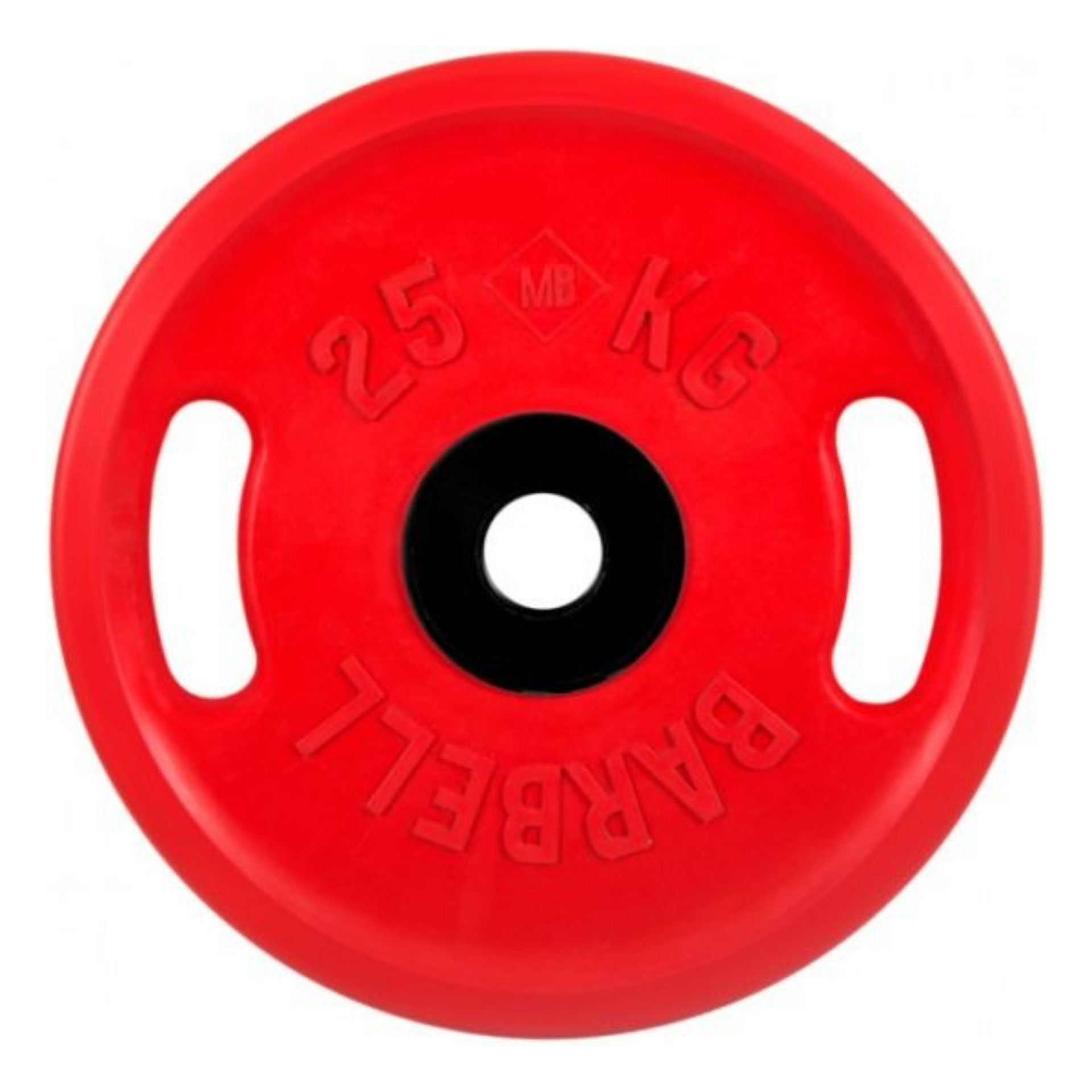 Олимпийский диск Barbell d 51 мм, 25,0 кг, с ручками, металлический, красный