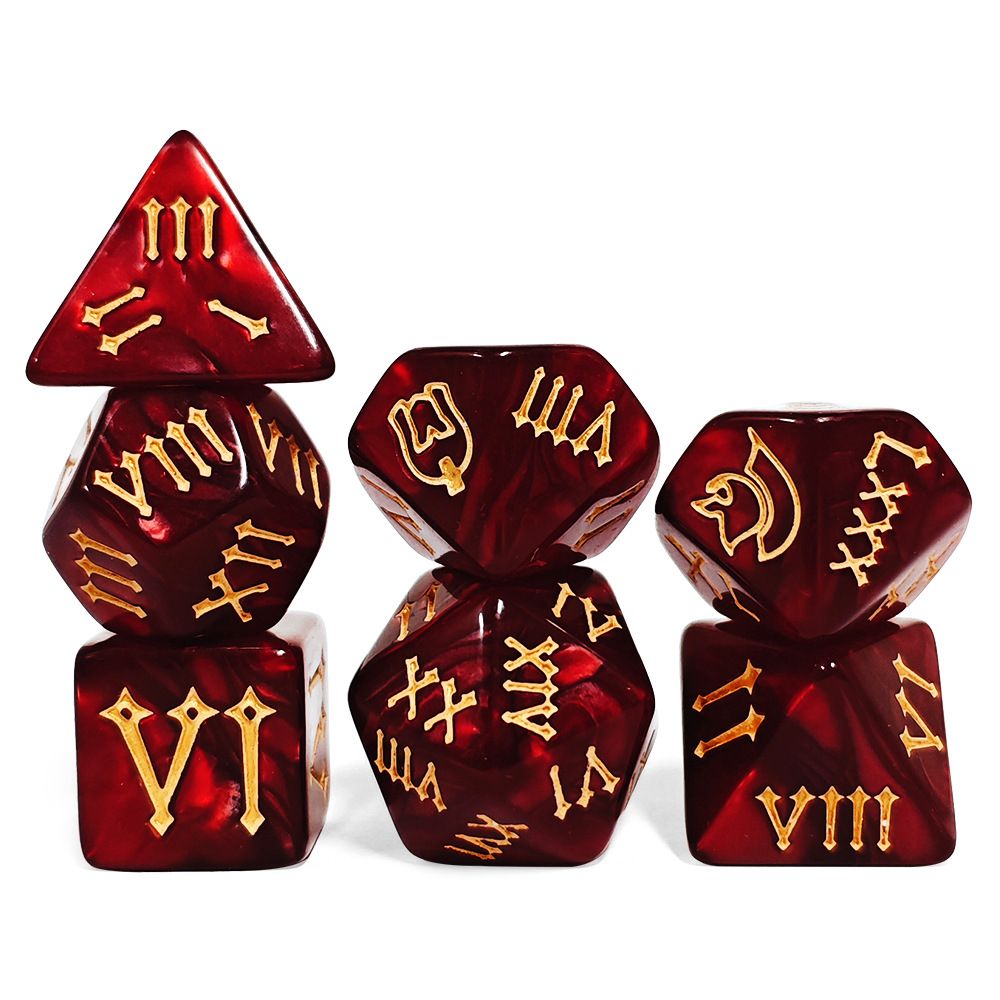 Набор игральных кубиков из 7 штук, римские цифры, для D&D Подземелья и Драконы, настольных ролевых игр, PRTG