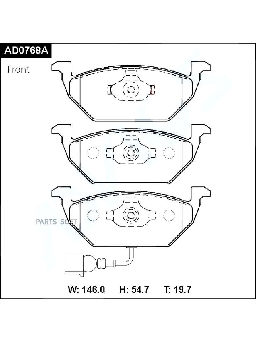 ADVICS AD0768A Дисковые тормозные колодки ADVICS (еврокерамика) передние арт. продавца ADVICSAD0768A