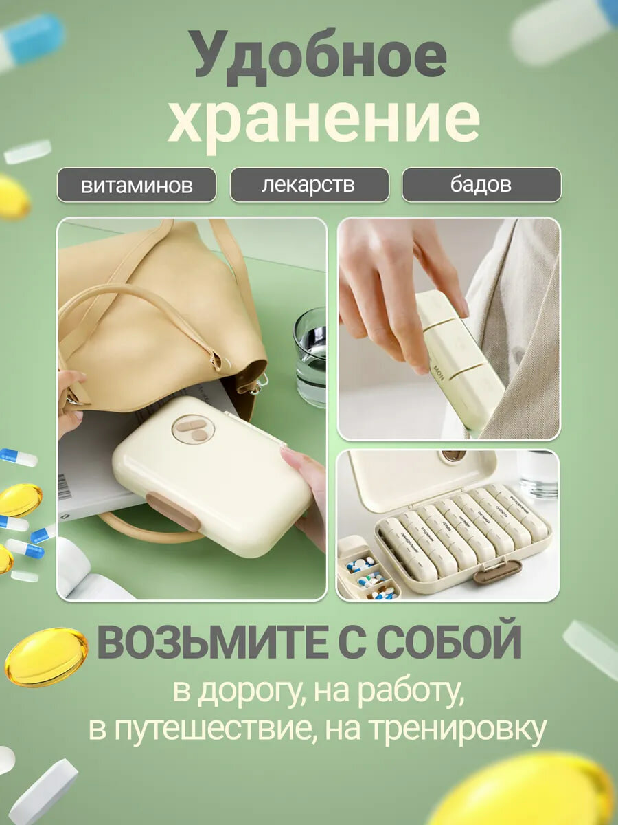 Таблетница — таблетницы и измельчители таблеток — аптечки и медицинские сумки — фото 1