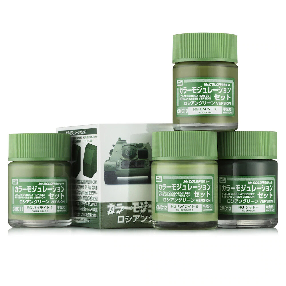 CS584 краска художественная т. м. MR.HOBBY Набор Color Modulation Set Russian Green (4шт. по 18мл.)