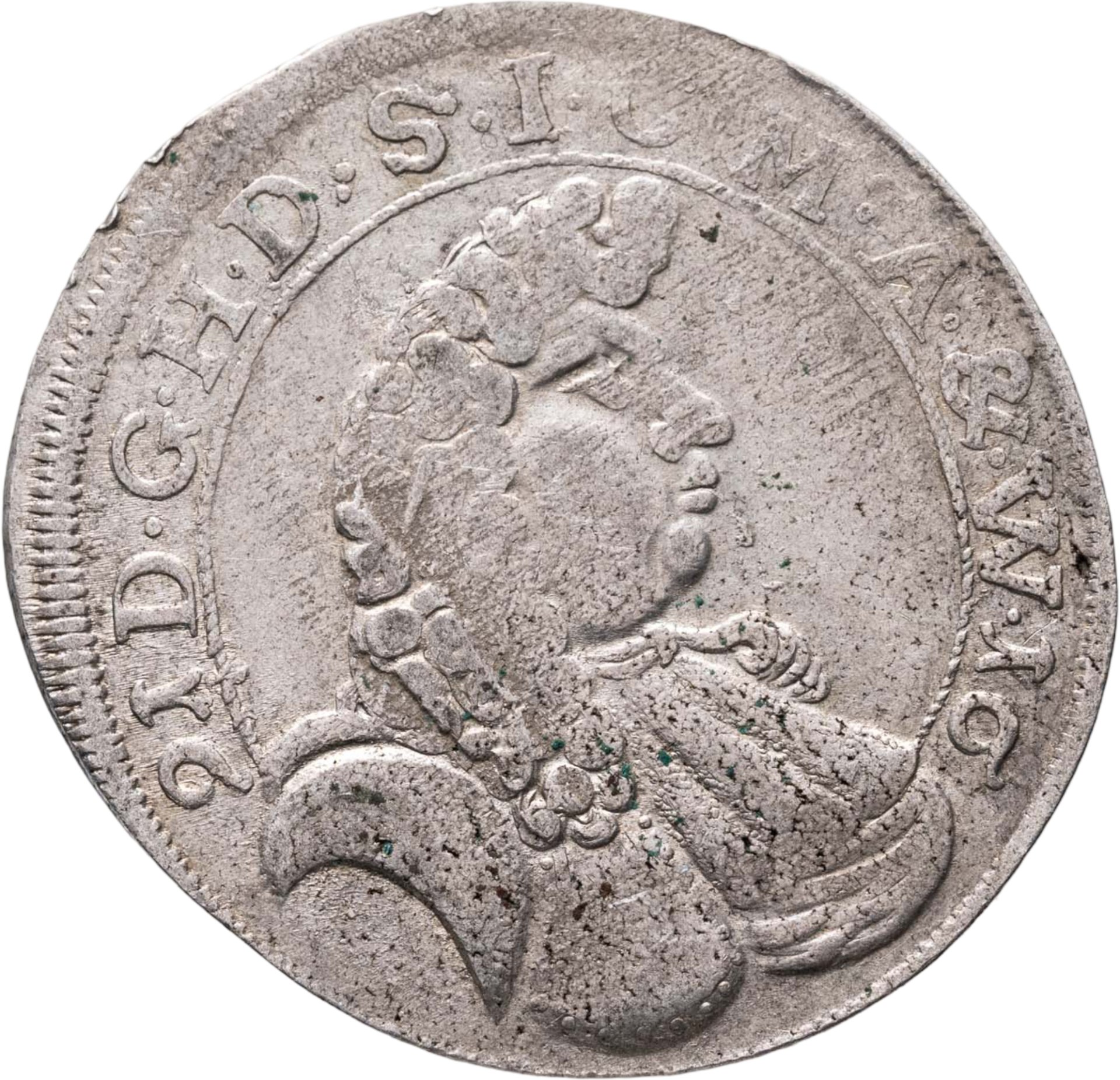Саксен-Рёмхильд 2/3 талера 1691, Серебро, в сохранности VF
