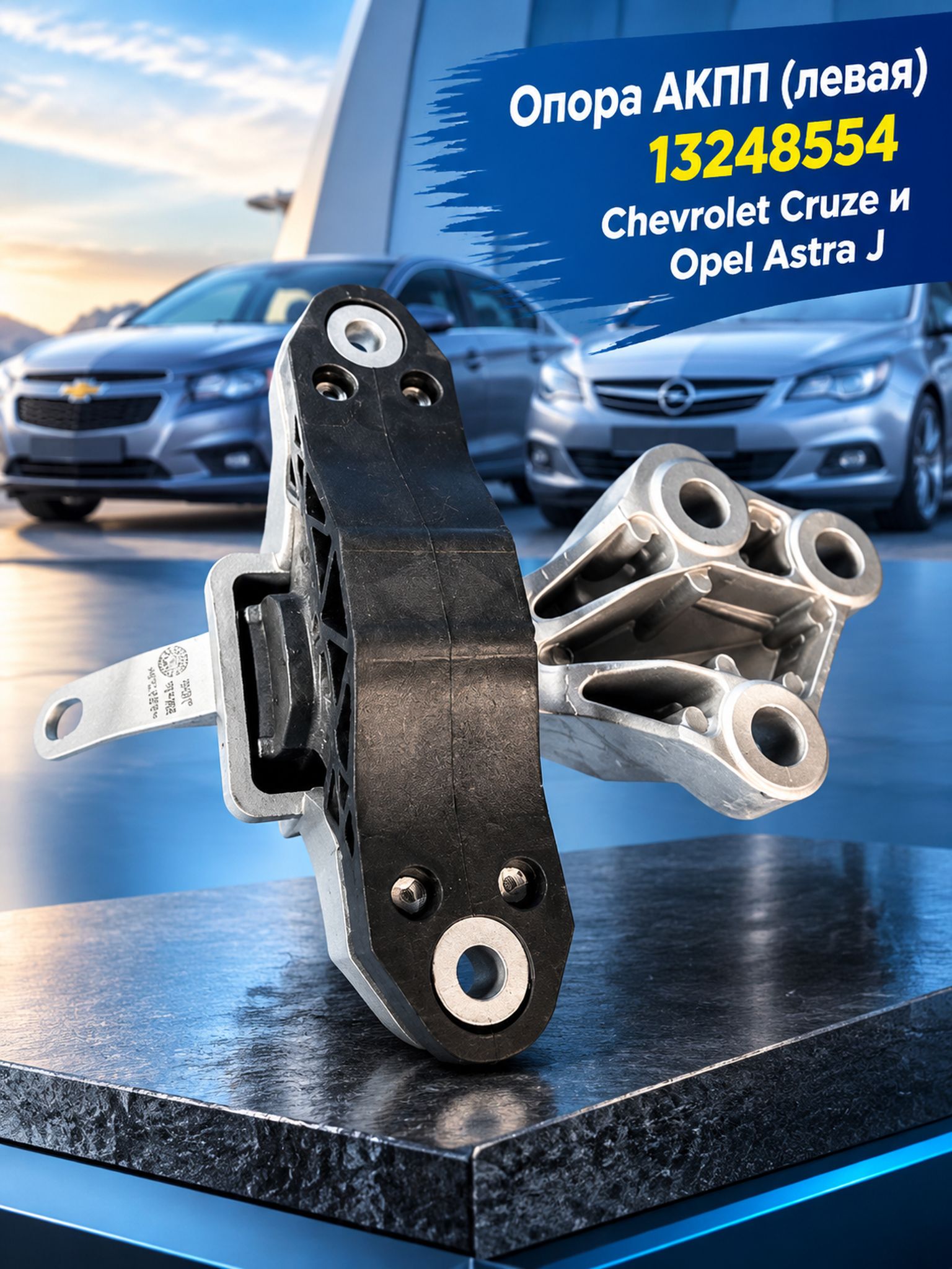 Опора АКПП (левая) 13248554 Chevrolet Cruze и Opel Astra J