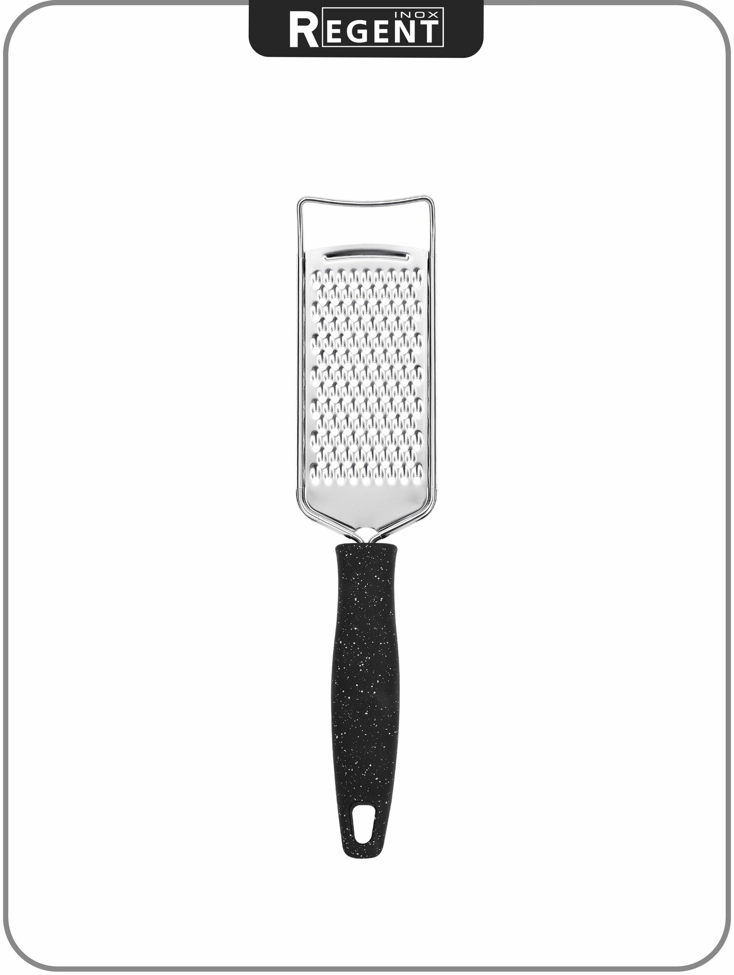 Терка для мелкой стружки 26*5.5 см REGENT INOX Linea PUNTO NERO