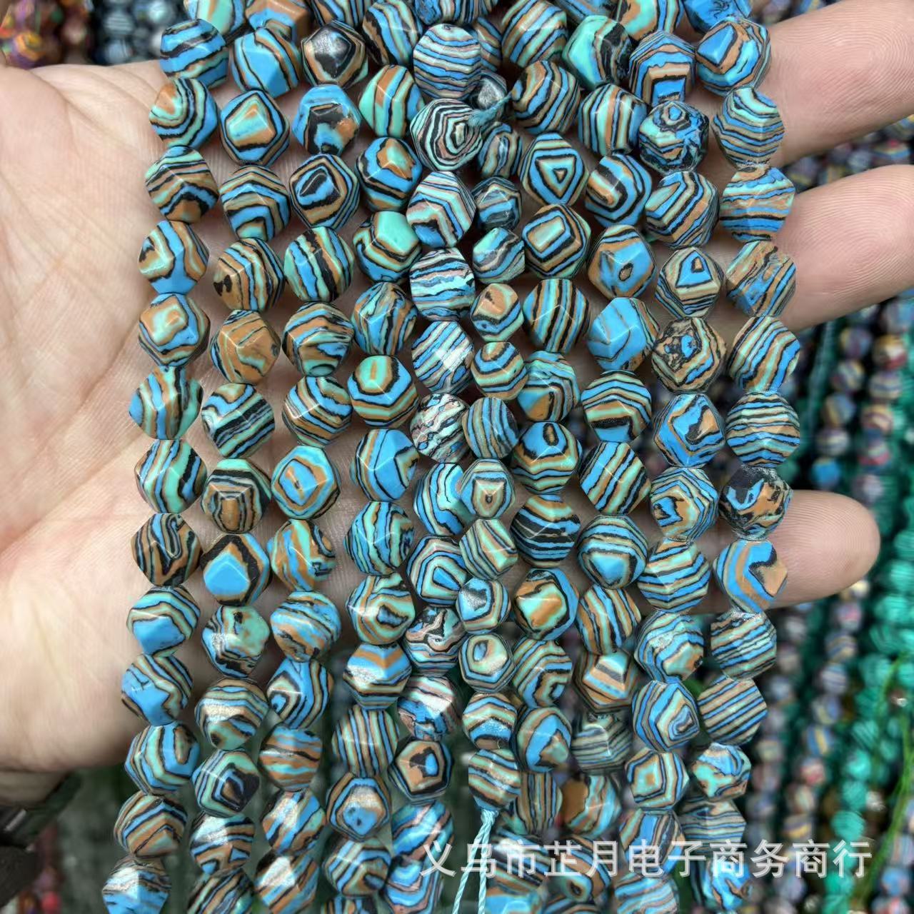 Натуральные граненые кристаллы агат поделочные камни для handmade украшений Голубой павлин 10мм ок. 36 шт