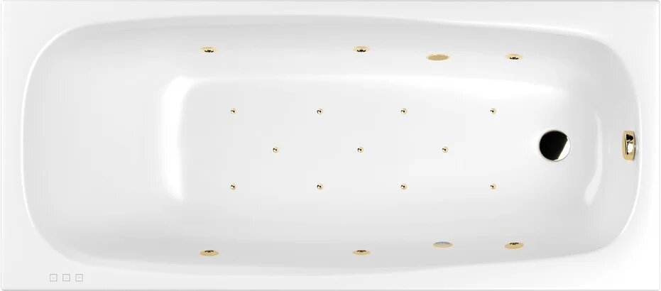 Акриловая ванна WHITECROSS Layla RELAX 170x75, с каркасом, пристенная, глянцевая, со сливом-переливом, прямоугольная, с гидромассажем