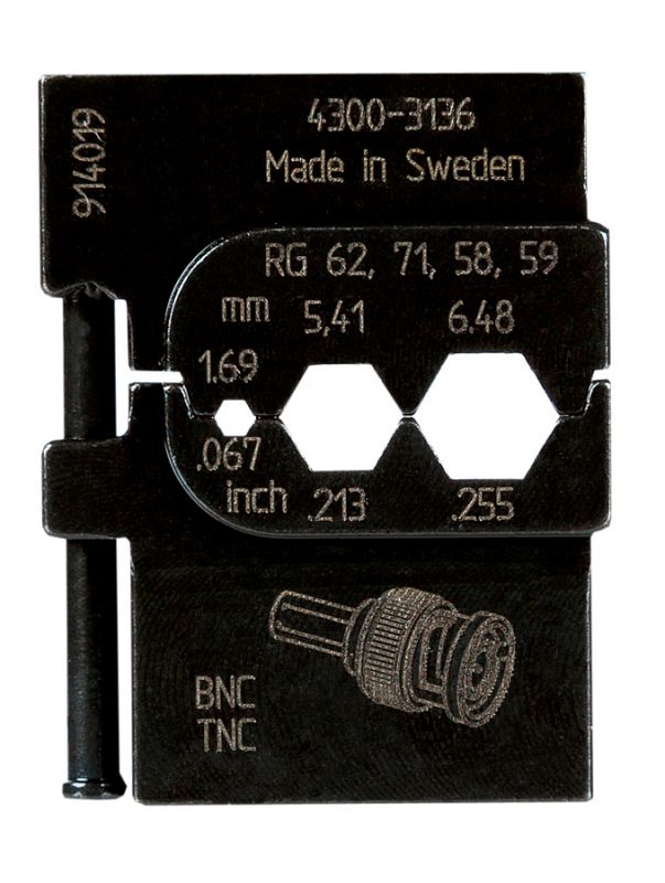 Матрица для разъемов BNC / TNC коаксиальных кабелей RG62 RG71 RG58 RG59 Wurth
