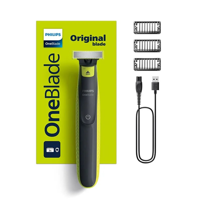 Электробритва Philips OneBlade QP2724 для мужчин: триммер для бровей и бороды, для ухода за лицом, для влажного и сухого бритья, инструмент для удалени