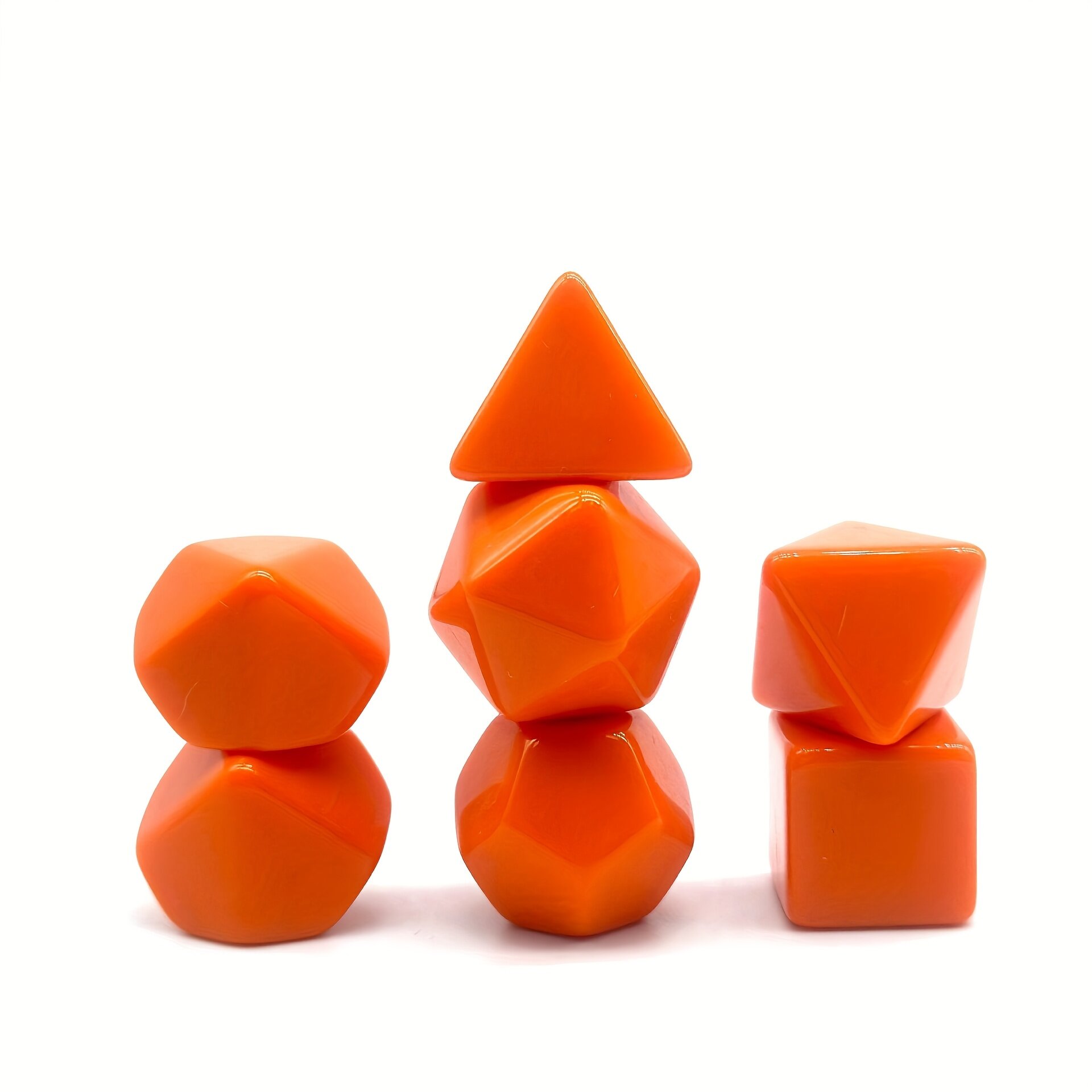 Набор из 7 акриловых игровых костей оранжевого цвета, D4, D6, D8, D10, D12 для настольных игр и творчества