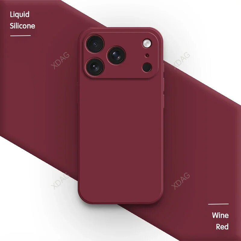Оригинальный чехол для iPhone 18 Pro Max 18Pro 5G из жидкого Красный, iPhone 18 Pro Max, Wine Red
