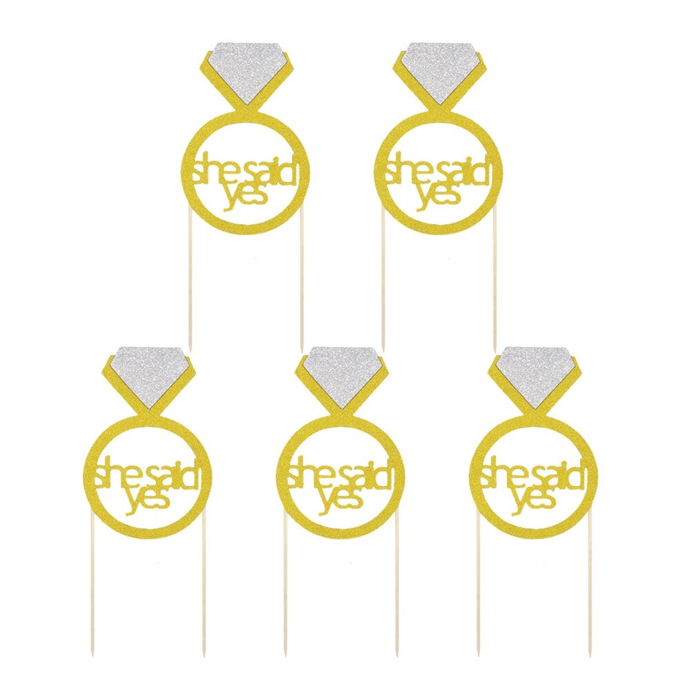 5 Пcs Топперы Для Торта С Блестками В Форме Звезды Golden Для Украшения Торта На Свадьбу И Мероприятия 5 Пcs