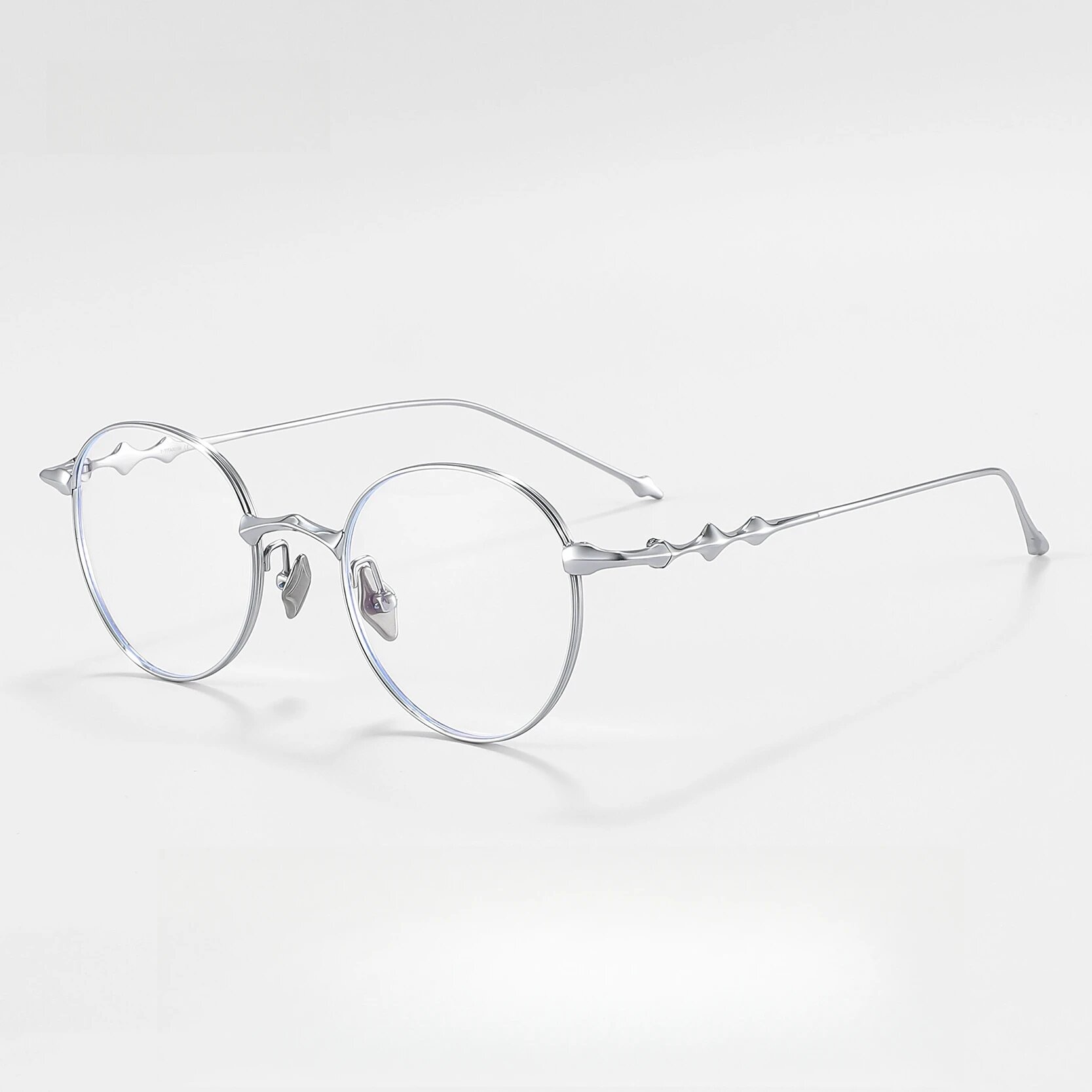 YIMARUILI Круглые очки из титана Silver, Серебряный