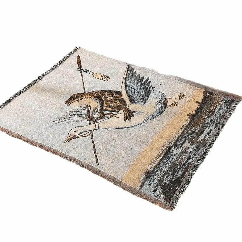 Плед жаккардовый, пончо , Полиэфирное волокно, 160 см х 130 см