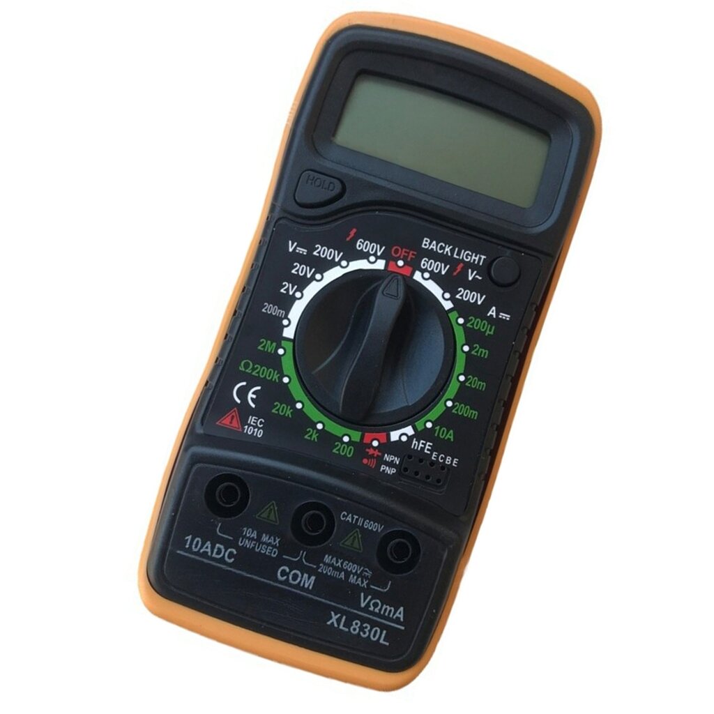 Цифровой Мультиметр Вольтметр Амперметр Омметр ЖК Дисплей Напряжение Ток Ом Тестер с Подсветкой Легкое Считывание