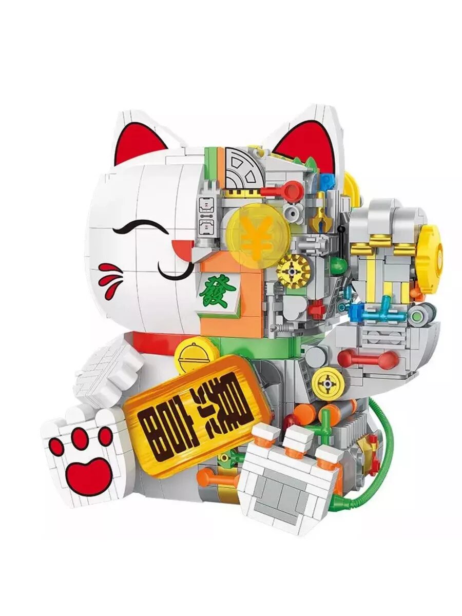 Развивающий конструктор Balody BA200619 "Китайский кот-полуробот", 1068 деталей