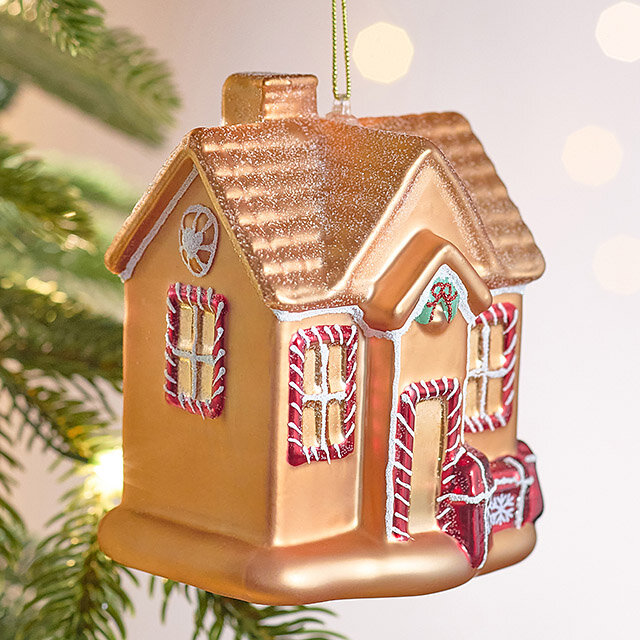 Елочная игрушка Домик - Пряничное Рождество 10 см, стекло, Winter Deco, 1001205