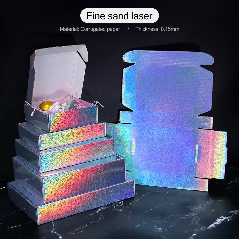 Золотые подарочные коробочки из крафтовой бумаги Fine sand laser, 10pcs, 25x16x7cm