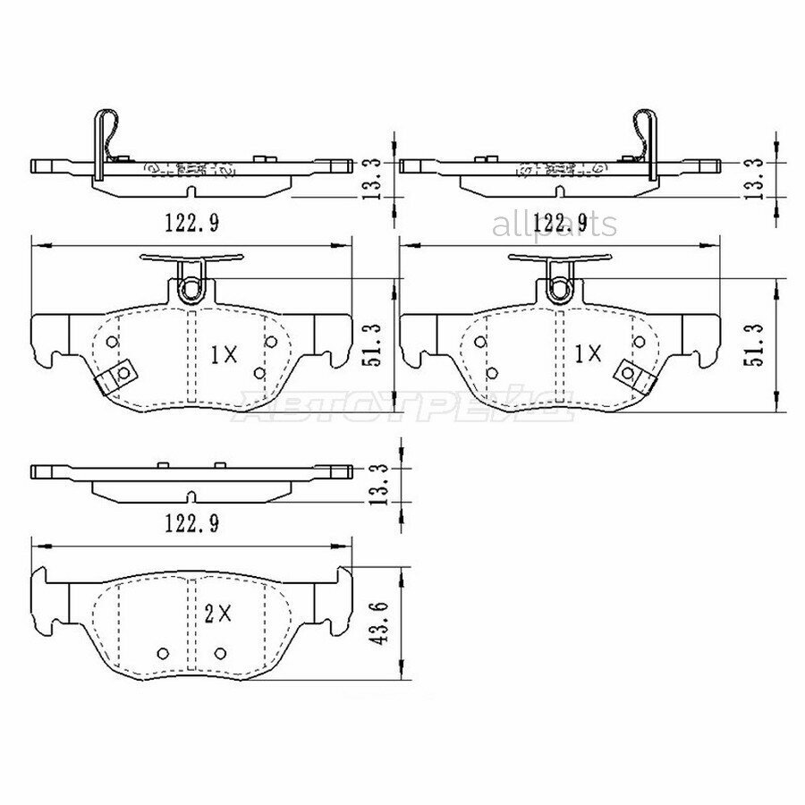 SAT ST-28-0169 Колодки тормозные (Сзади) Mazda 3 18- / CX-30 19-