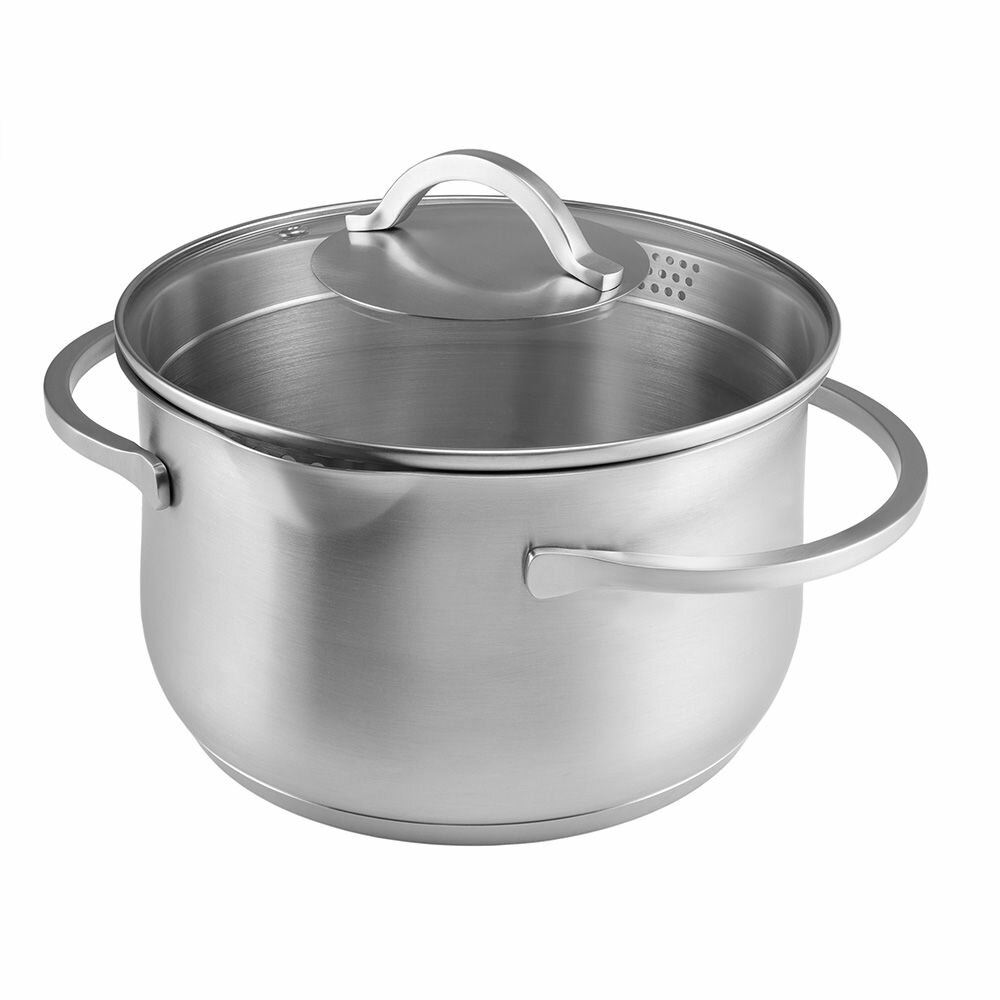 Кастрюля с крышкой Polaris Solid-24C. Цвет: серебристый.