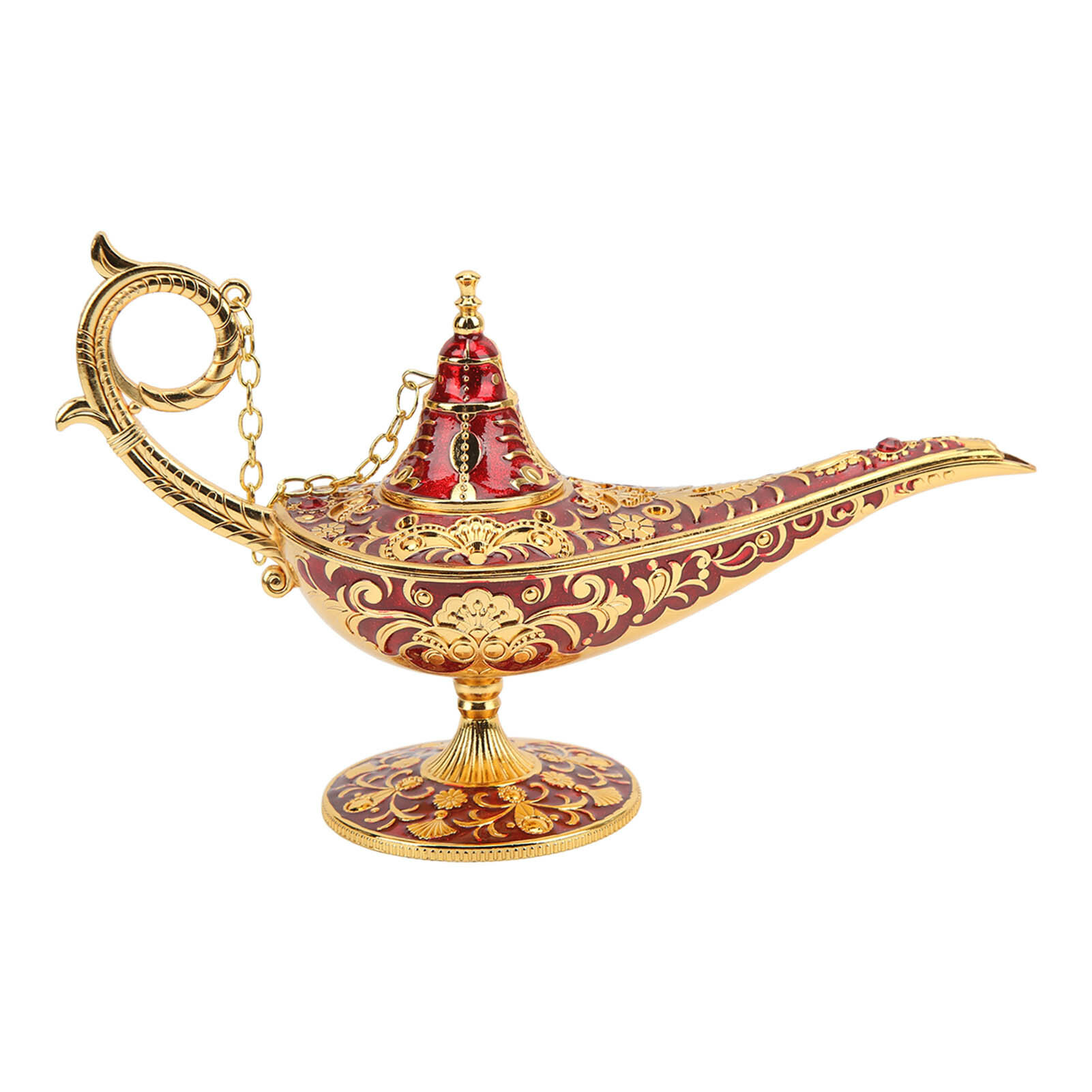 Magic Genie Lamp Red Zinc Alloy Antioxidant Fadeless Relief Pattern European Style Aladin for Home Decor