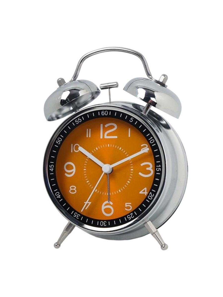 Громкий будильник с двумя звонками, механический, металлический, ночник, декоративный, с двумя звонками, ночник для спальни