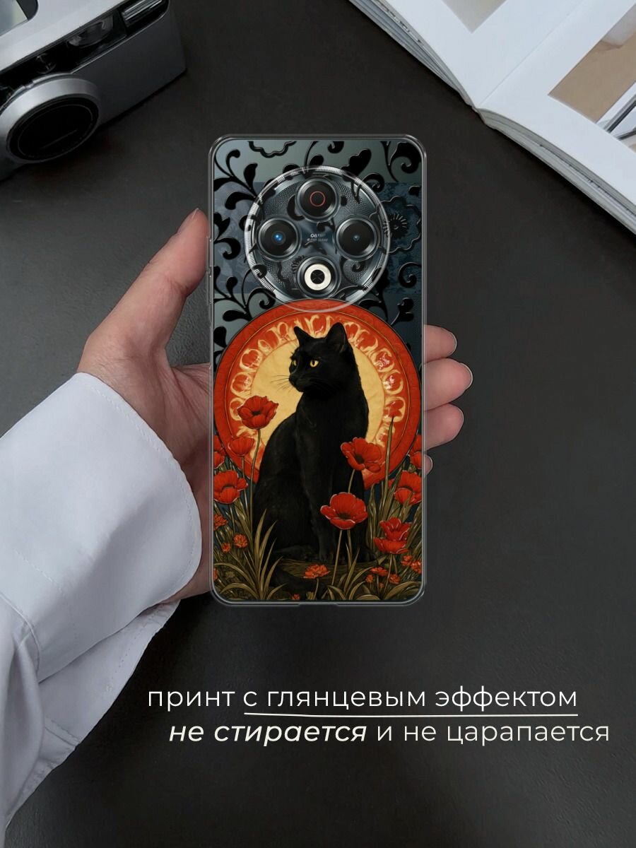 Чехол на Tecno Spark 30 / Текно Спарк 30 с принтом Кот в маках — фото 1