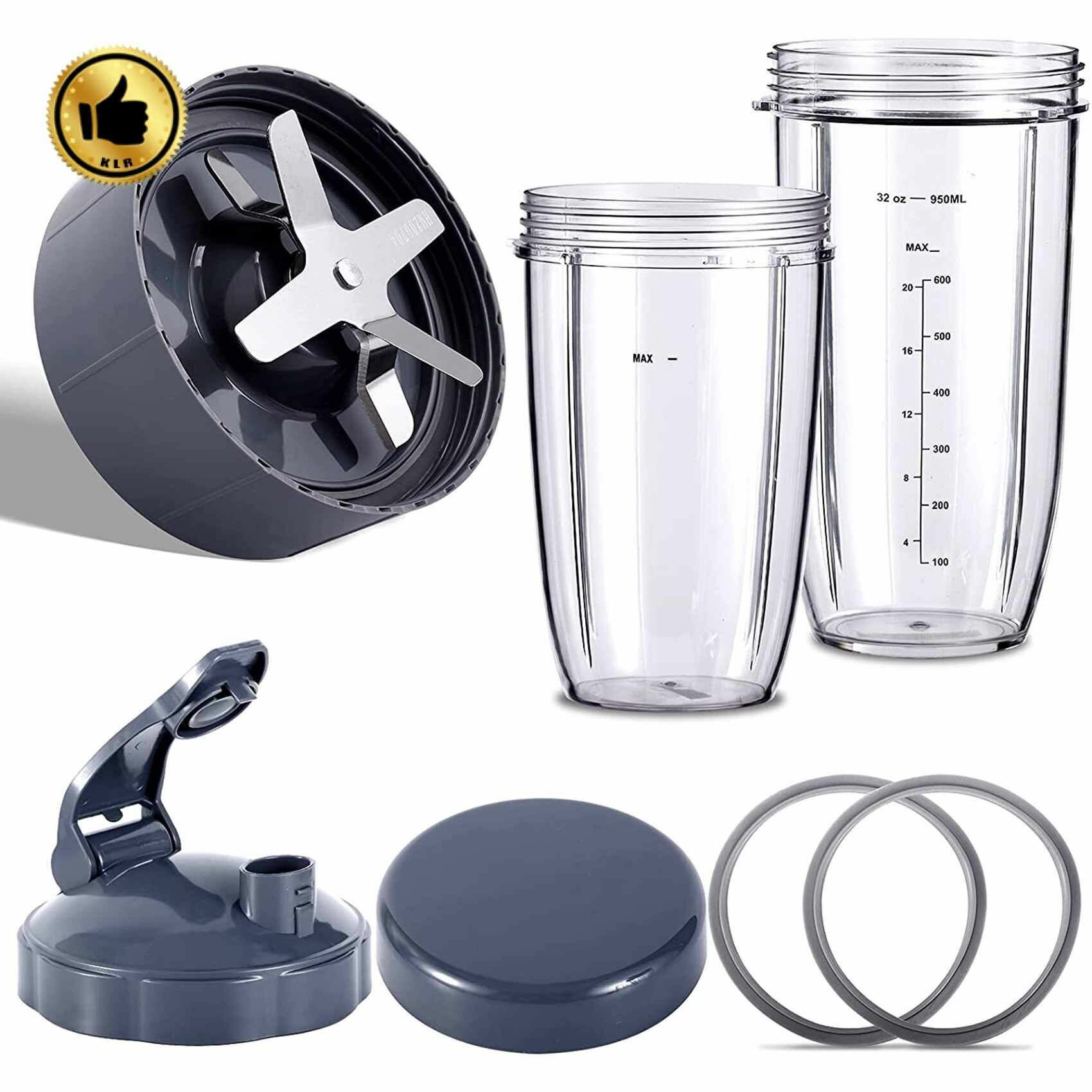 Запасные части блендера для блендеров NutriBullet 600 Вт / 900 Вт / PRO - лезвие экстрактора и огромные чашки на 32 унции и огромные чашки на 24 унции