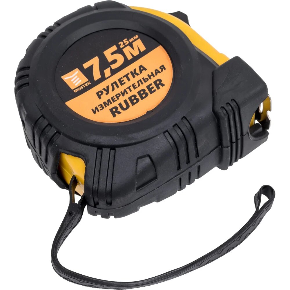 Измерительная рулетка MosTek Rubber 7.5 м, 25 мм, обрезиненная, с фиксатором