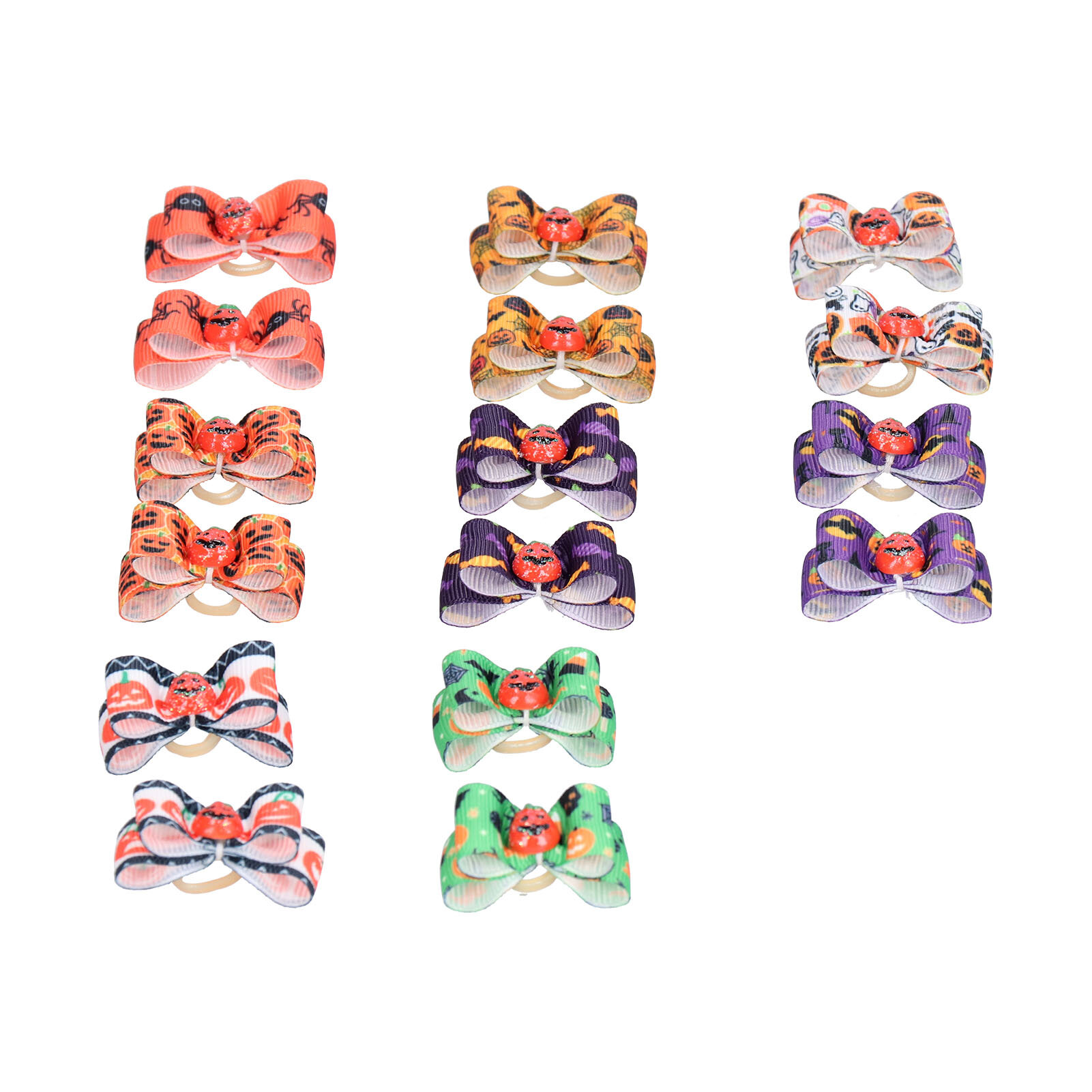 Бантики для волос собак с резинками. Милые бантики для ухода за щенками на Хэллоуин. Аксессуары для волос для домашних животных.