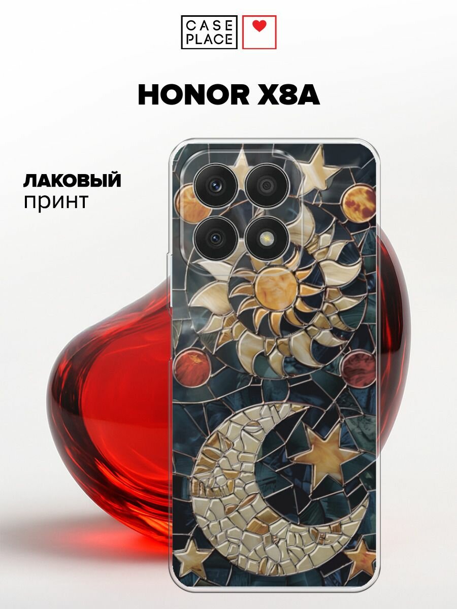 Силиконовый чехол на Honor X8A / Хонор X8A с принтом Небесный витраж