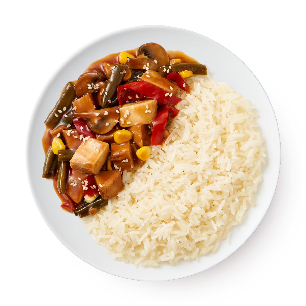 Курица в соусе терияки «Из Лавки», с рисом и овощами, 265 грамм